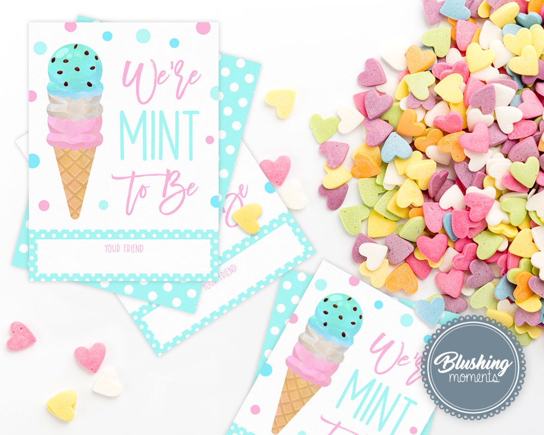 Editable Valentine's Day Card, Printable Valentine, We're Mint to Be ...