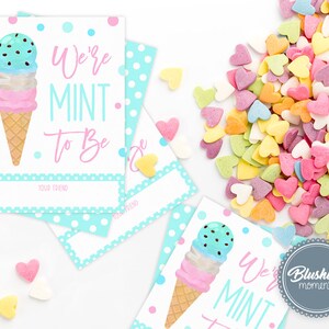 Editable Valentine's Day Card, Printable Valentine, We're Mint to Be ...