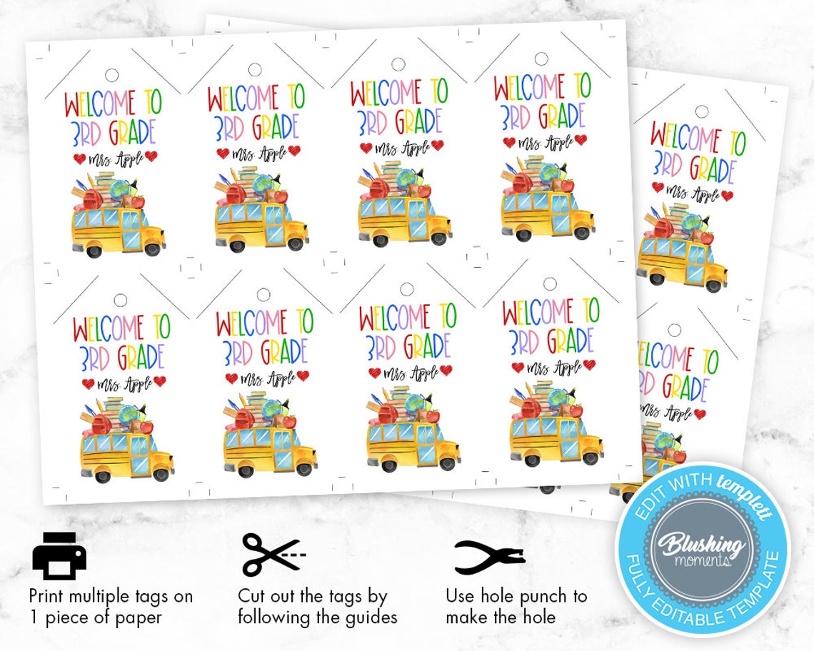 EDITABLE Back to School Printable School Gift Tags Teacher | Etsy