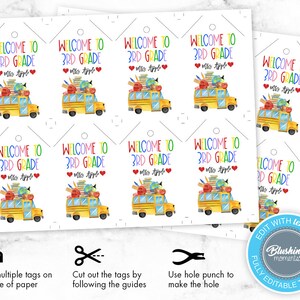 EDITABLE Back to School Printable, School Gift Tags, Teacher Printable ...