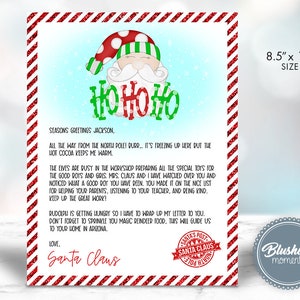 EDITABLE Letter From Santa, Printable Santa Letter, North Pole Mail ...