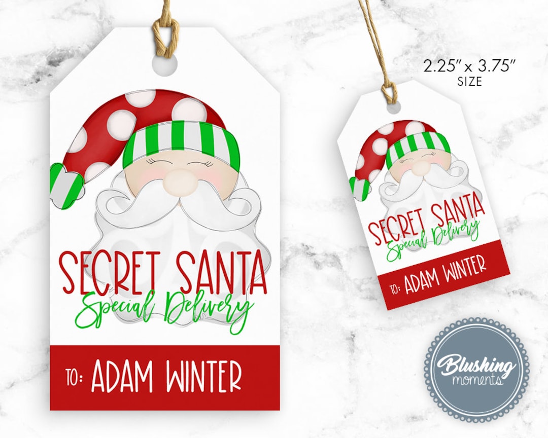 SECRET SANTA Tags-printable Christmas Secret Santa Claus Special ...