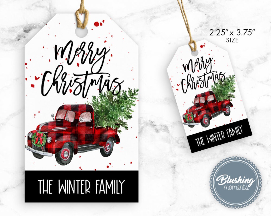 EDITABLE Christmas Truck Hang Tags Thank You Tag Christmas | Etsy