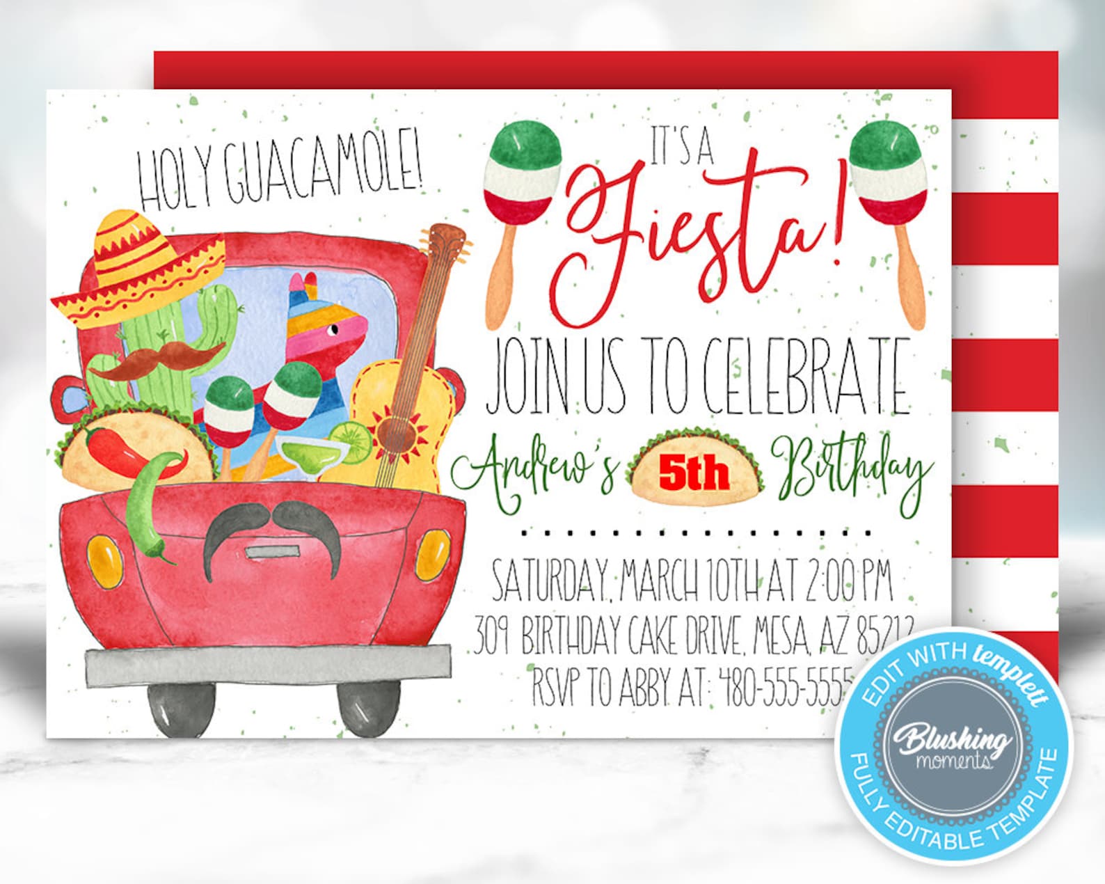 EDITABLE Fiesta Invitation Fiesta Birthday Party Invite | Etsy