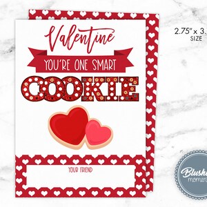 Editable Valentine's Day Tag, Printable Valentine, You're One Smart ...