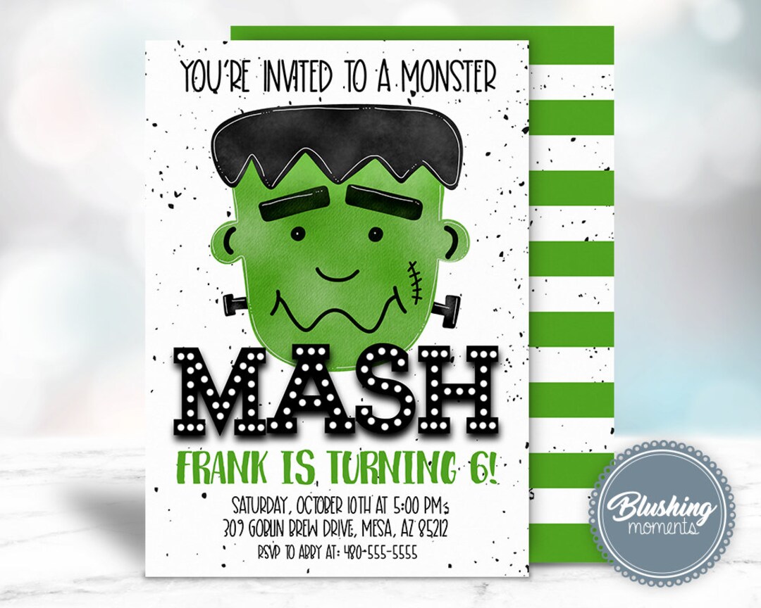 EDITABLE Monster Mash Halloween Birthday Invitation, Halloween Party ...