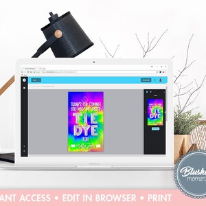 Tie Dye Tag-printable & Editable Rainbow Tie-dye Thank You Tags-tie Dye ...