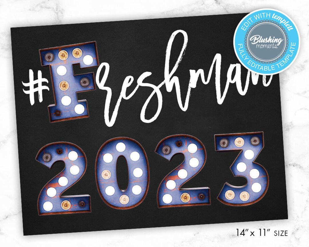 EDITABLE Freshman First Day of School Sign, Printable Back to School ...