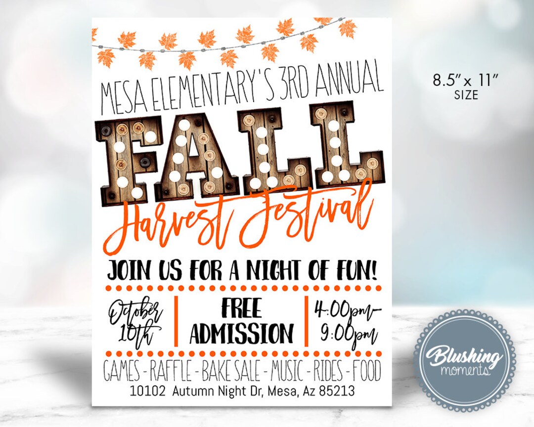 EDITABLE Fall Event Flyer, Fall Harvest Festival, Fall Carnival, Fall ...