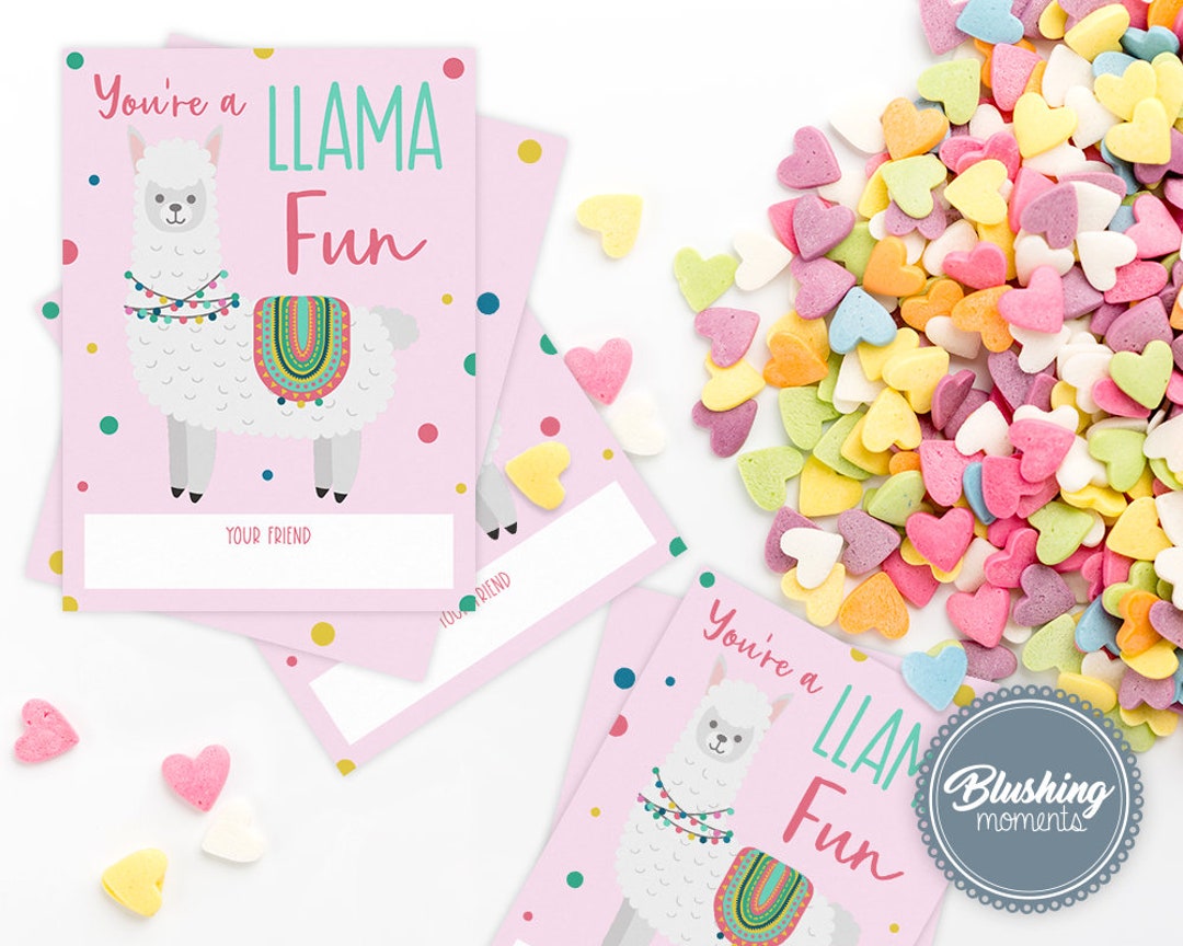 Editable Valentine's Day Card, Printable Valentine, You're a Llama Fun ...