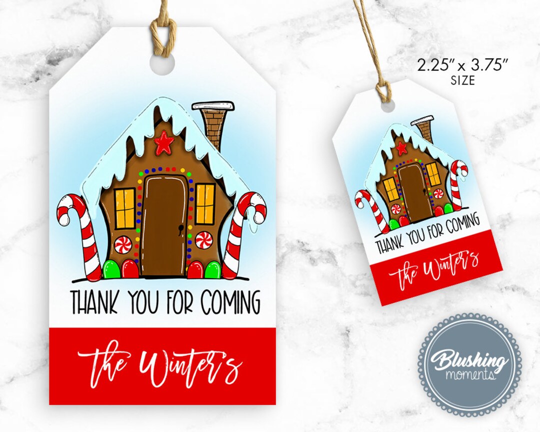 EDITABLE Christmas Hang Tags, Thank You Tag, Christmas Party Favor ...