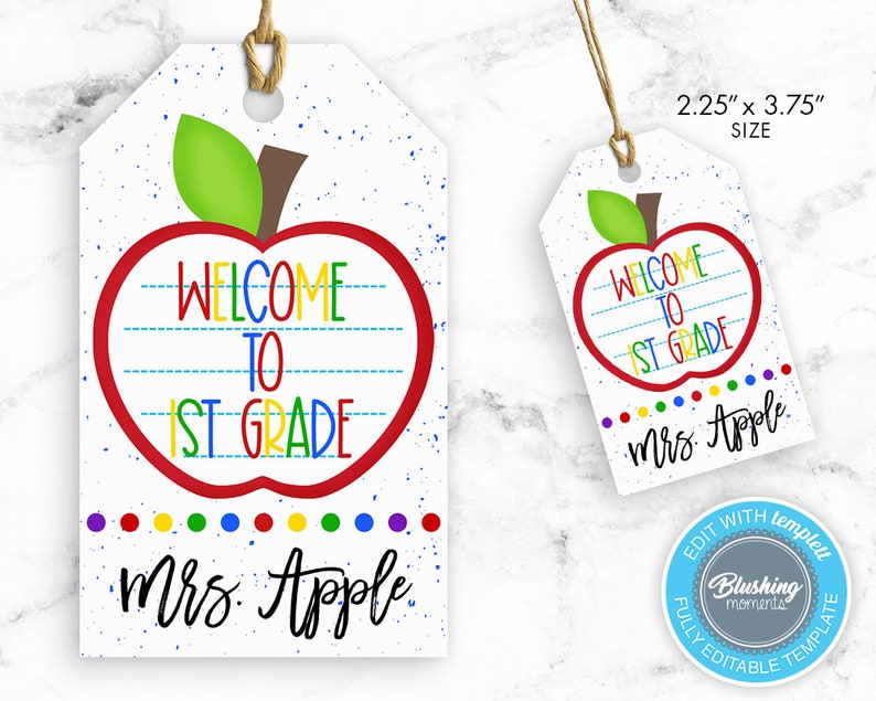 EDITABLE Back to School Printable School Gift Tags Teacher | Etsy