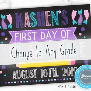 EDITABLE First Day of School Sign, Printable Back to School Sign ...