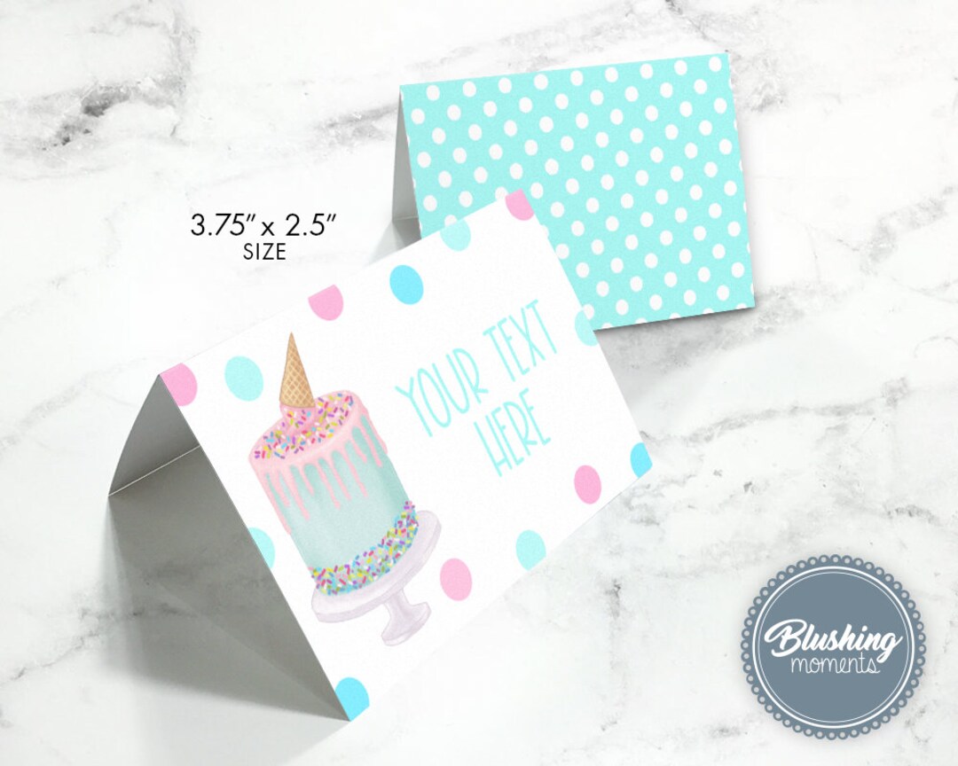 Ice Cream Party Food Tent Card, Ice Cream Bar Buffet Labels, Instant ...