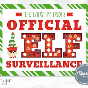 EDITABLE ELF Surveillance Sign Set, Elf Cam, This House is Under Elf ...