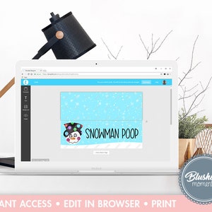 EDITABLE Snowman Poop Treat Bag Topper, Christmas Bag Toppers, Snowman ...