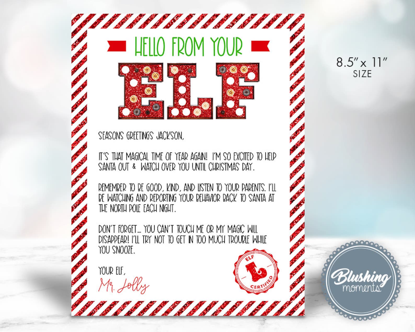 EDITABLE ELF Letter, Hello From Your Elf, Elf Arrival Letter,elf ...