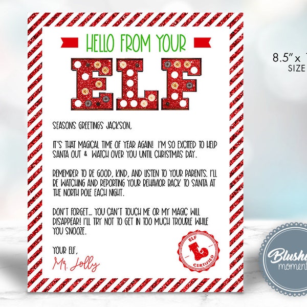 First Time Elf Arrival Letter - Etsy