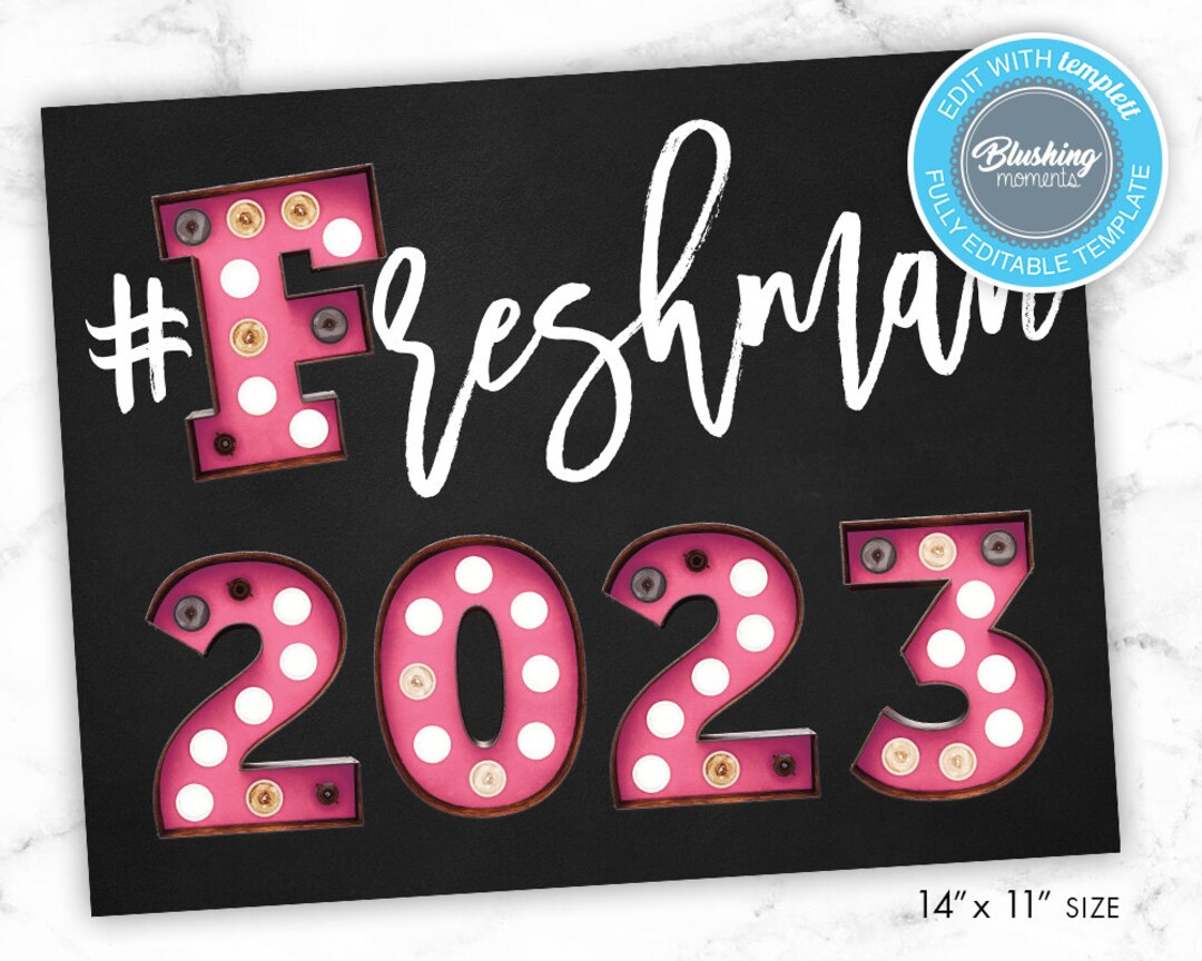 EDITABLE Freshman First Day of School Sign Printable Back to - Etsy