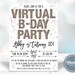 EDITABLE Virtual Birthday Invitation, Online Social Distancing Hangout ...