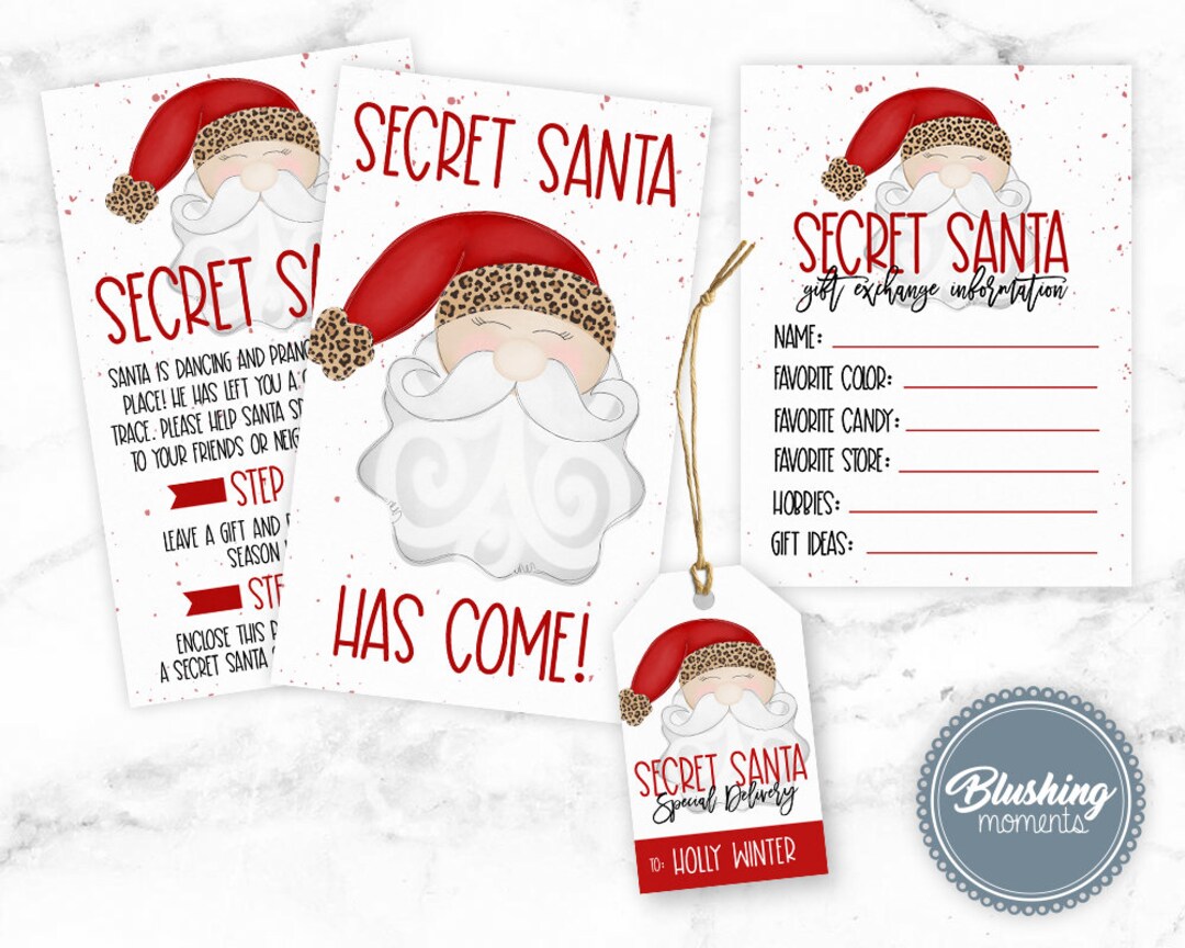 SECRET SANTA KIT Printable-christmas Activity Gift Wish List -secret ...