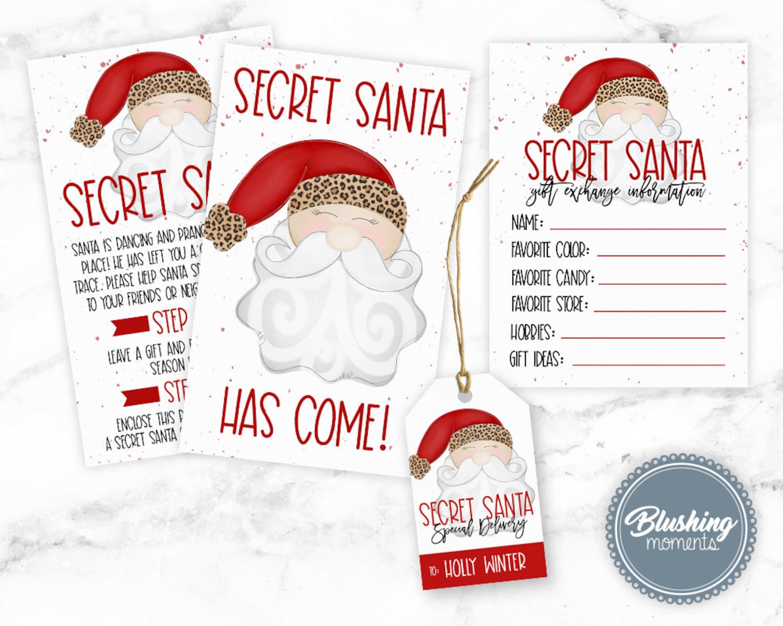 SECRET SANTA KIT Printable-christmas Activity Gift Wish List -secret ...