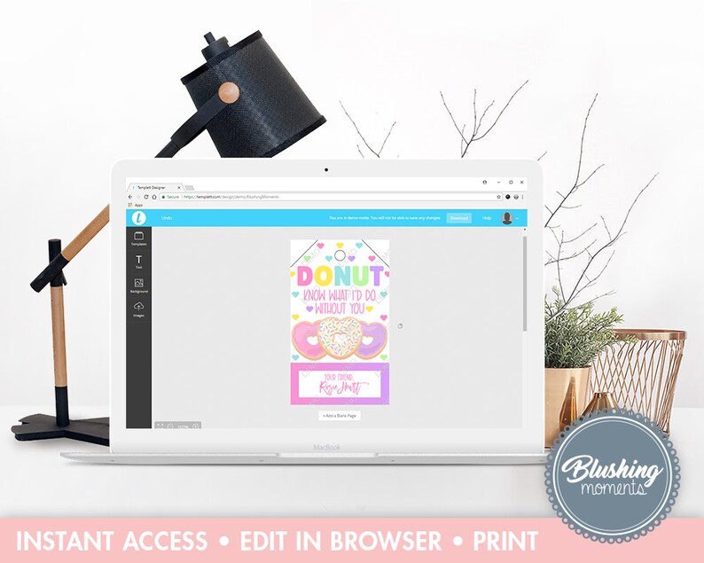 EDITABLE Donut Valentines Day Tags Printable Valentine - Etsy