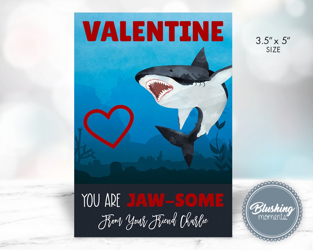 SHARK COOKIE CARDS Printable-you Are Jawsome-mini Cookie Card Tags-3.5 ...