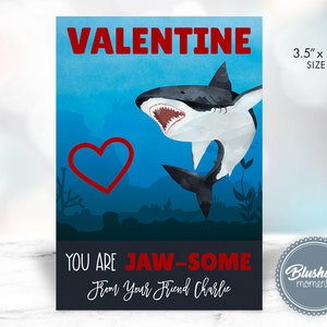 SHARK COOKIE CARDS Printable-you Are Jawsome-mini Cookie Card Tags-3.5 ...