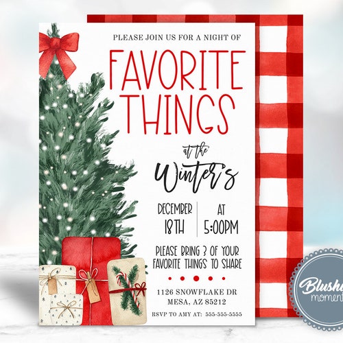 Christmas Party Invitation Buffalo Plaid Editable Christmas - Etsy