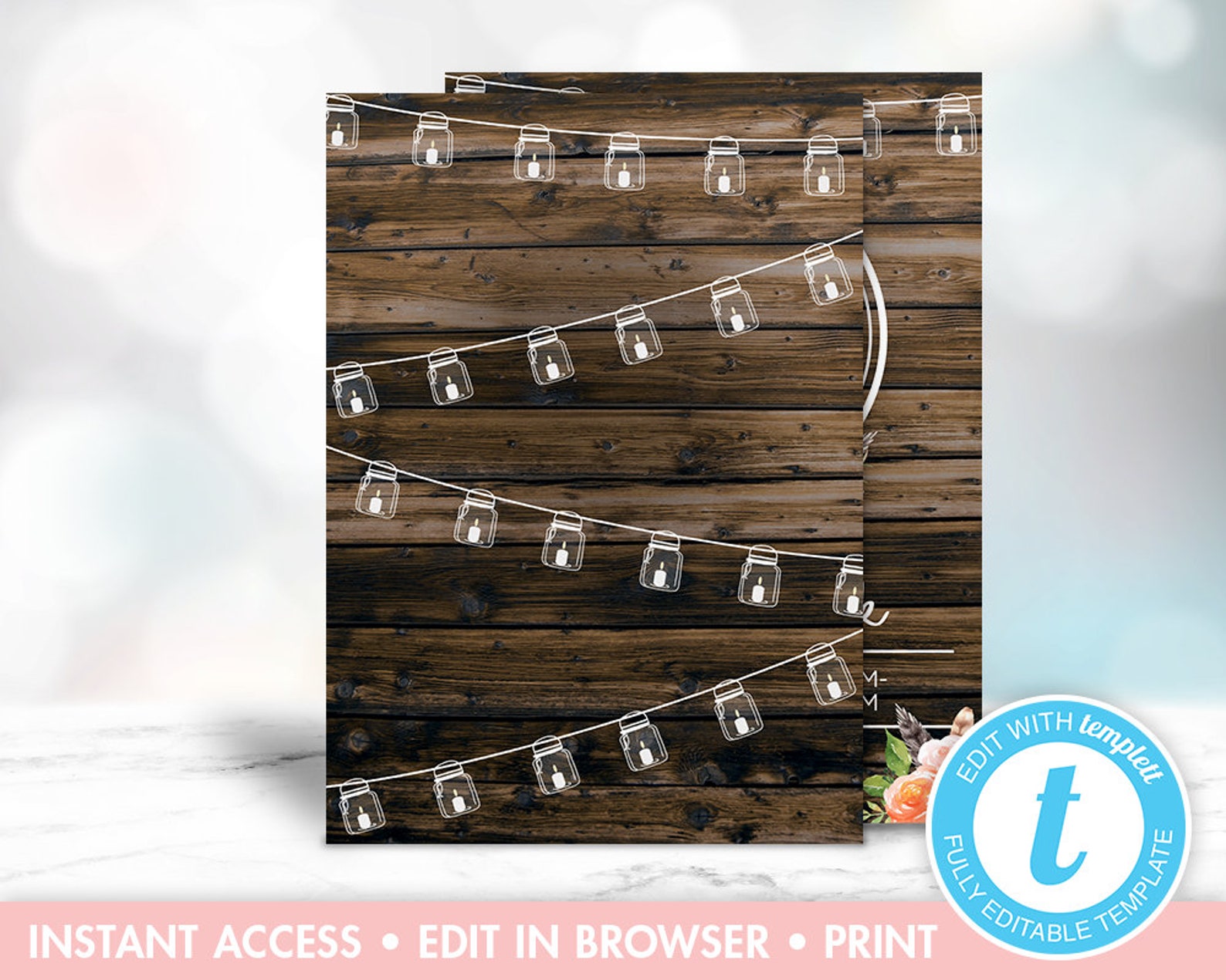 Rustic Birthday Party Invitation, Party Invite Card,country Birthday ...