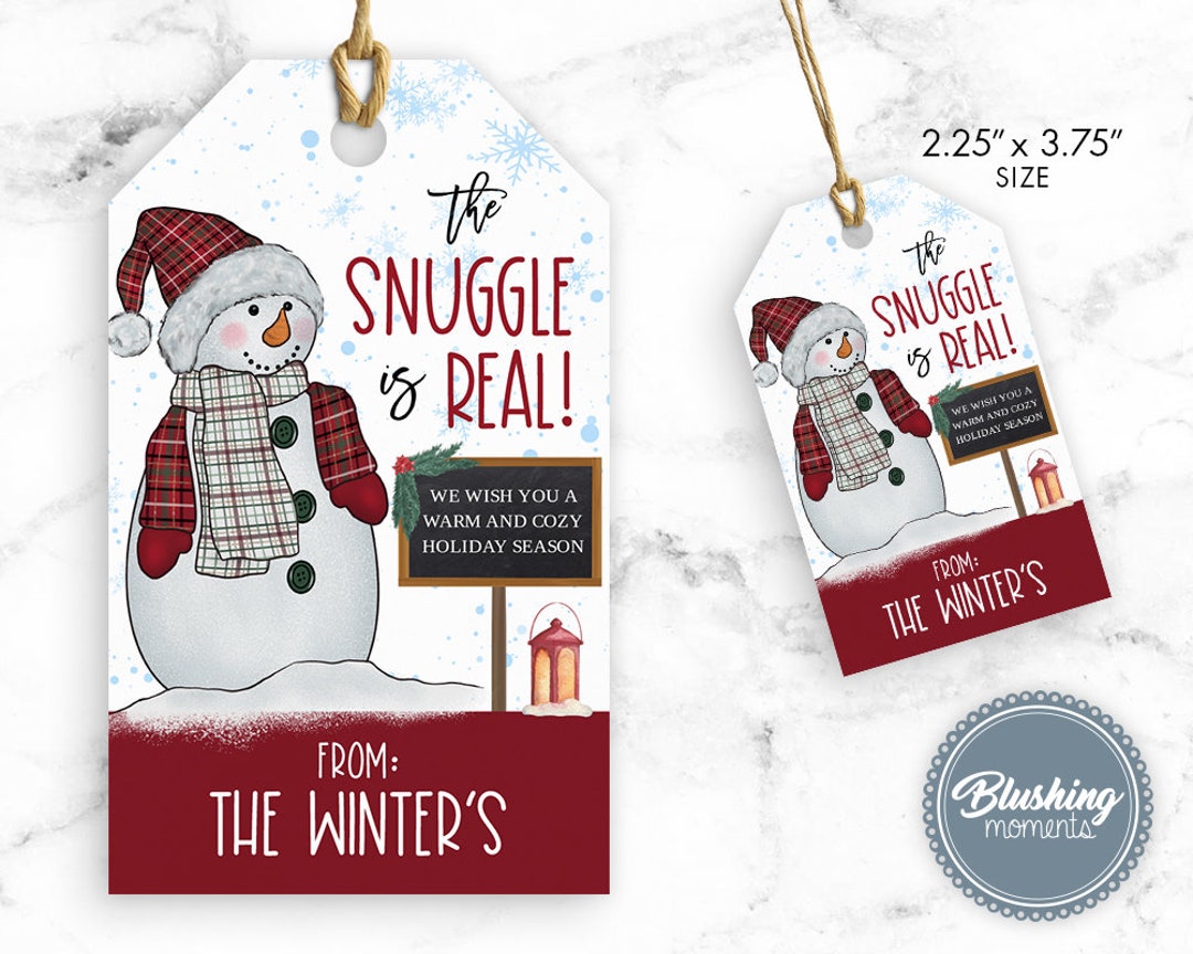 Christmas Gift Tags-the Snuggle is Real-secret Santa-white Elephant ...