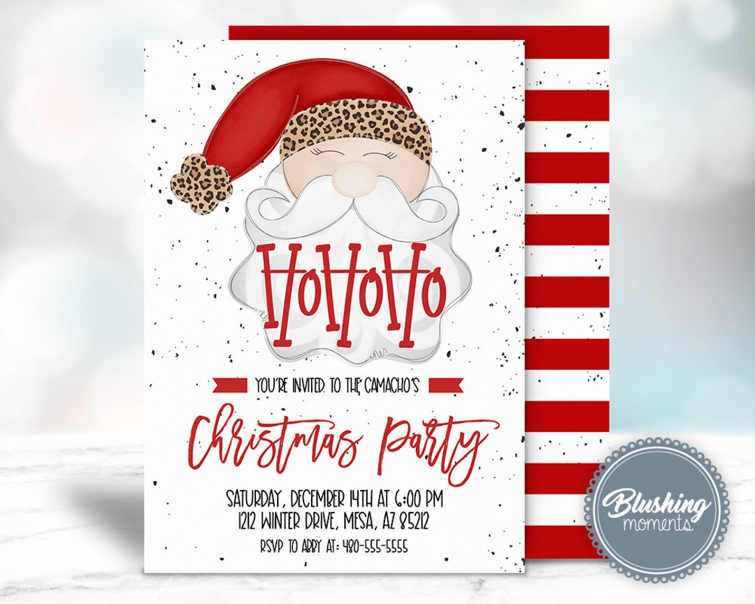SANTA CLAUS INVITE - Christmas Template - Holiday Party Invite ...