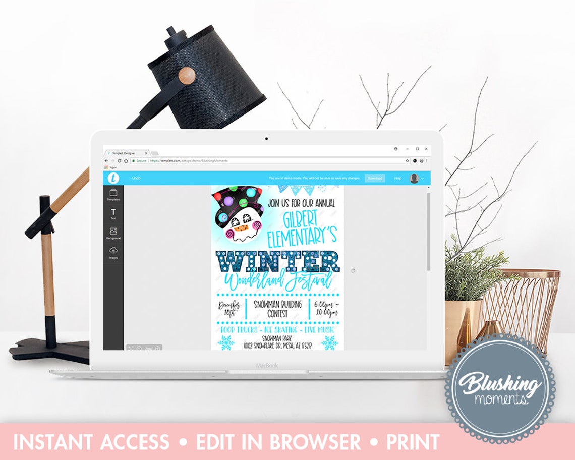EDITABLE Winter Festival Flyer, Christmas Flyer, Snowman Invitation ...
