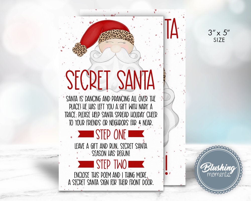 SECRET SANTA KIT Printable-christmas Activity Gift Wish List -secret ...