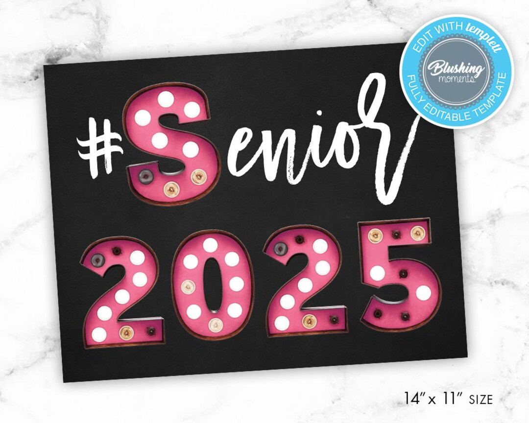 EDITABLE Senior First Day of School Sign, Printable Back to School Sign ...