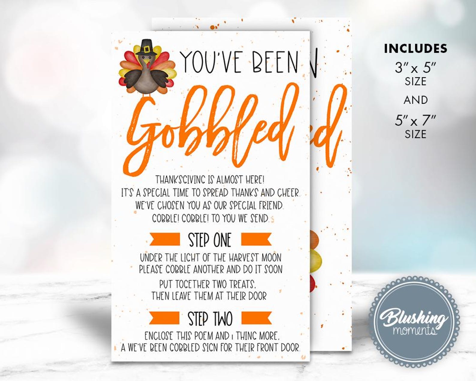 You've Been GOBBLED-THANKSGIVING Turkey'd GAME- We've Been Gobbled ...