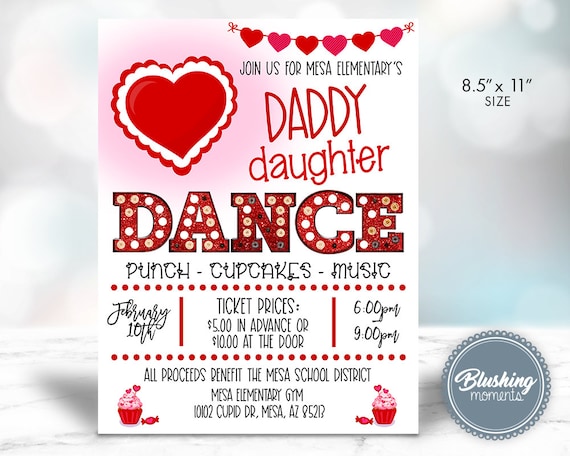 Father Daughter School Dance Invitation Ties Tiaras Daddy Daughter