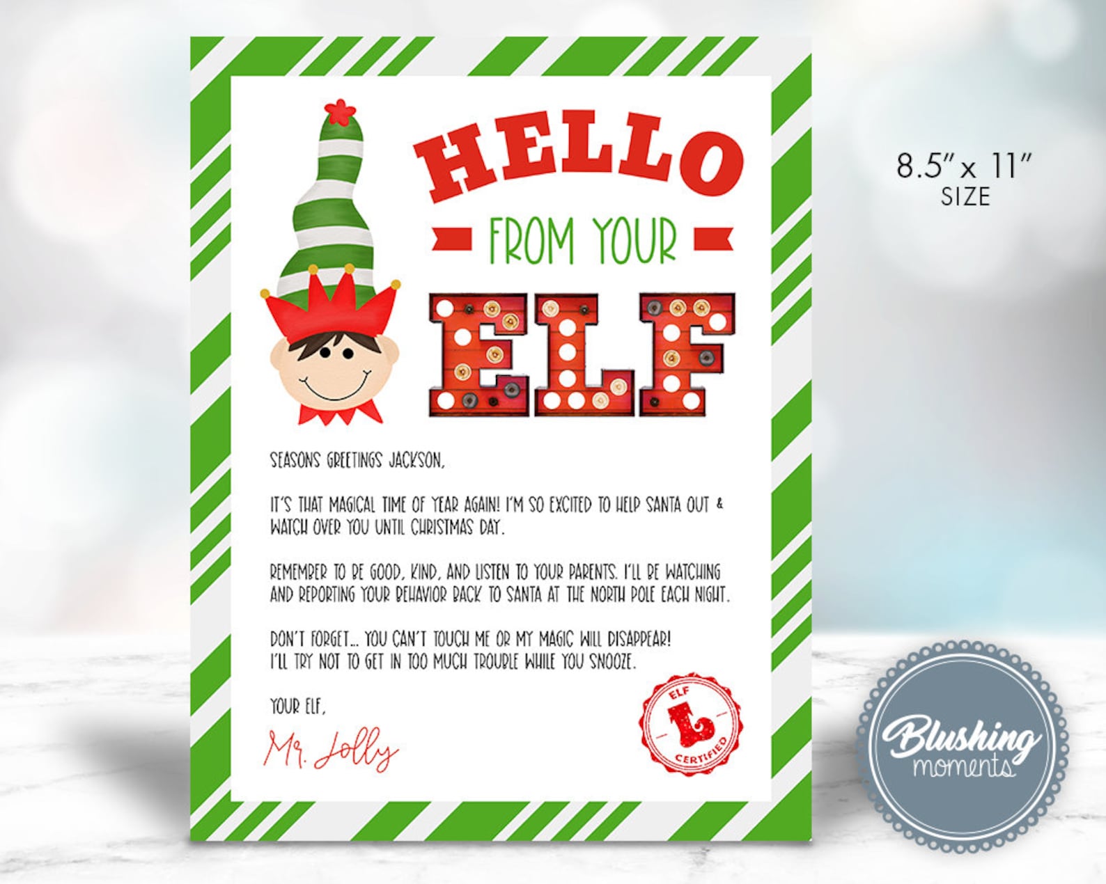 EDITABLE ELF Letter Hello From Your Elf Elf Arrival - Etsy