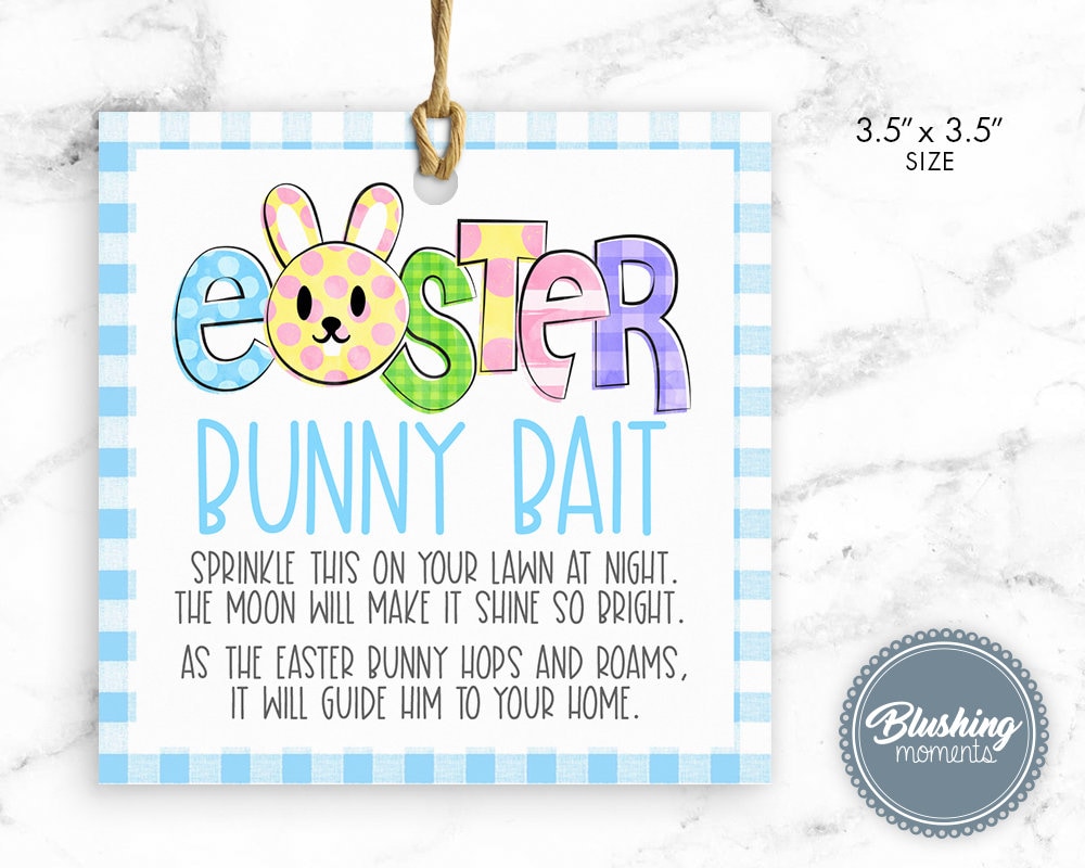 Easter Favor Tags bunny Bait-editable Easter Party Tags-kids - Etsy