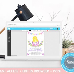 Editable Chick Birthday Invitation, Easter Invitations, Easter Party ...