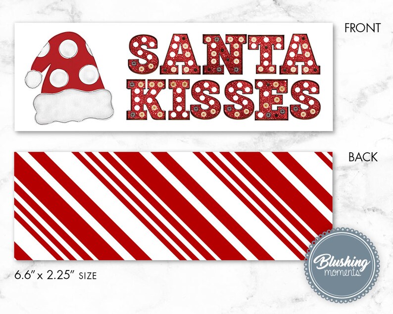 EDITABLE Santa Kisses Treat Bag Topper, Christmas Bag Toppers, Santa ...
