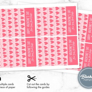 Cookie Card Valentine Template Printable Diy-editable Mini Cookie Cards ...
