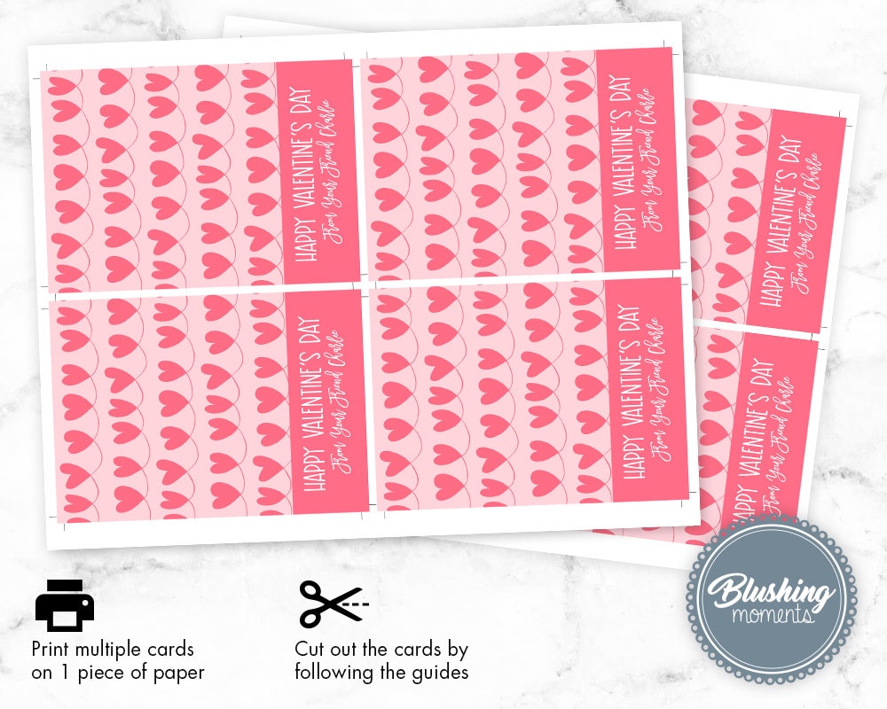 Cookie Card Valentine Template Printable Diy-editable Mini - Etsy