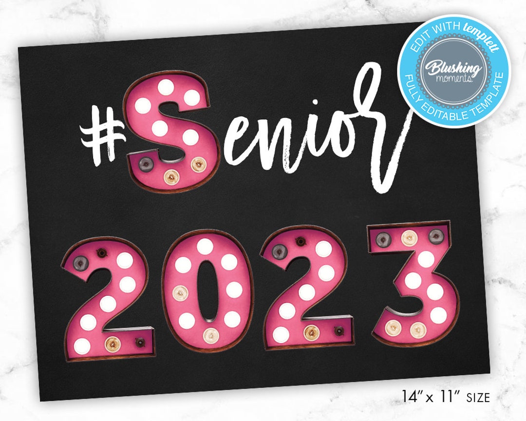 EDITABLE Senior First Day of School Sign, Printable Back to School Sign ...