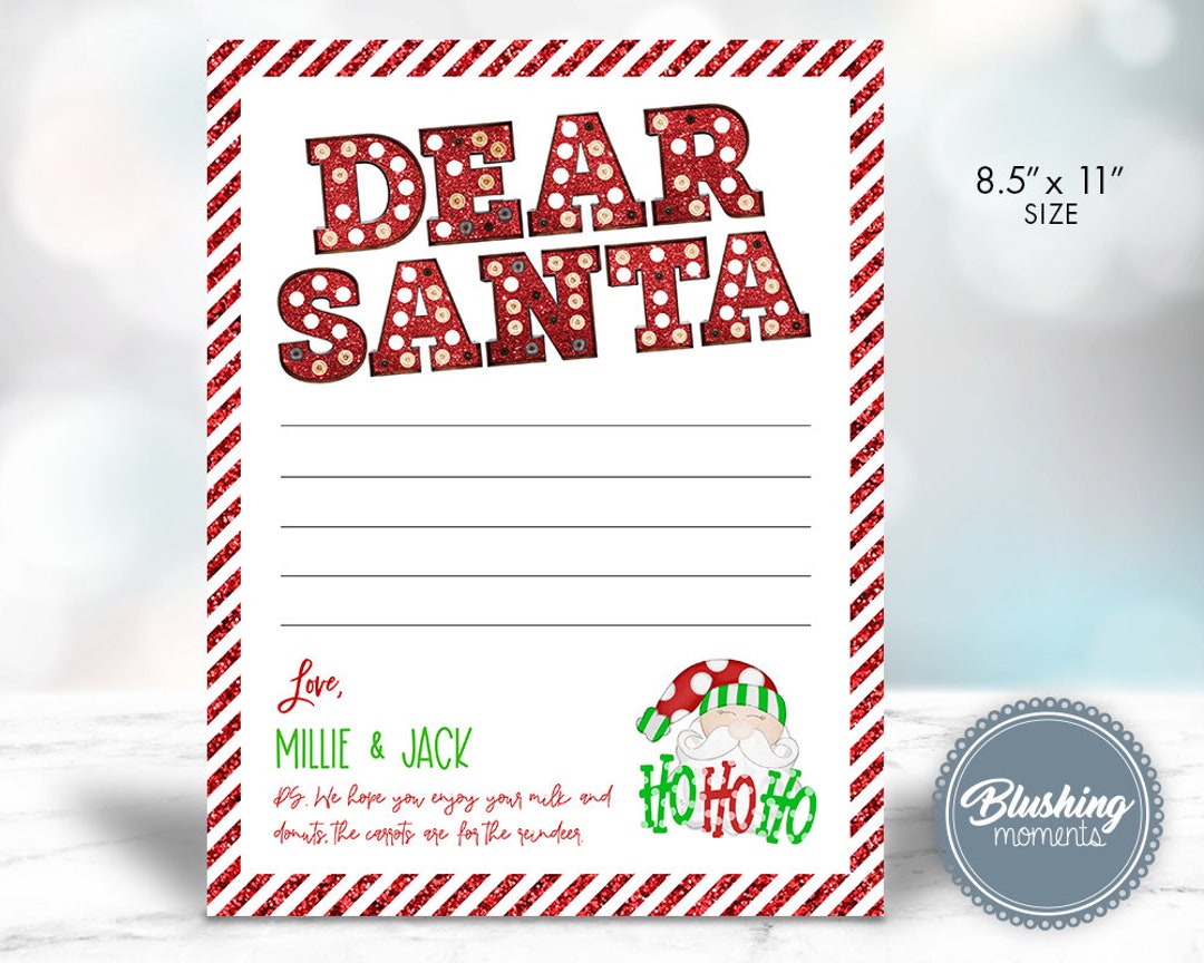 EDITABLE Santa Letter Dear Santa Letter to Santa North Pole - Etsy