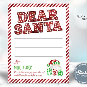 EDITABLE Santa Letter Dear Santa Letter to Santa North Pole - Etsy
