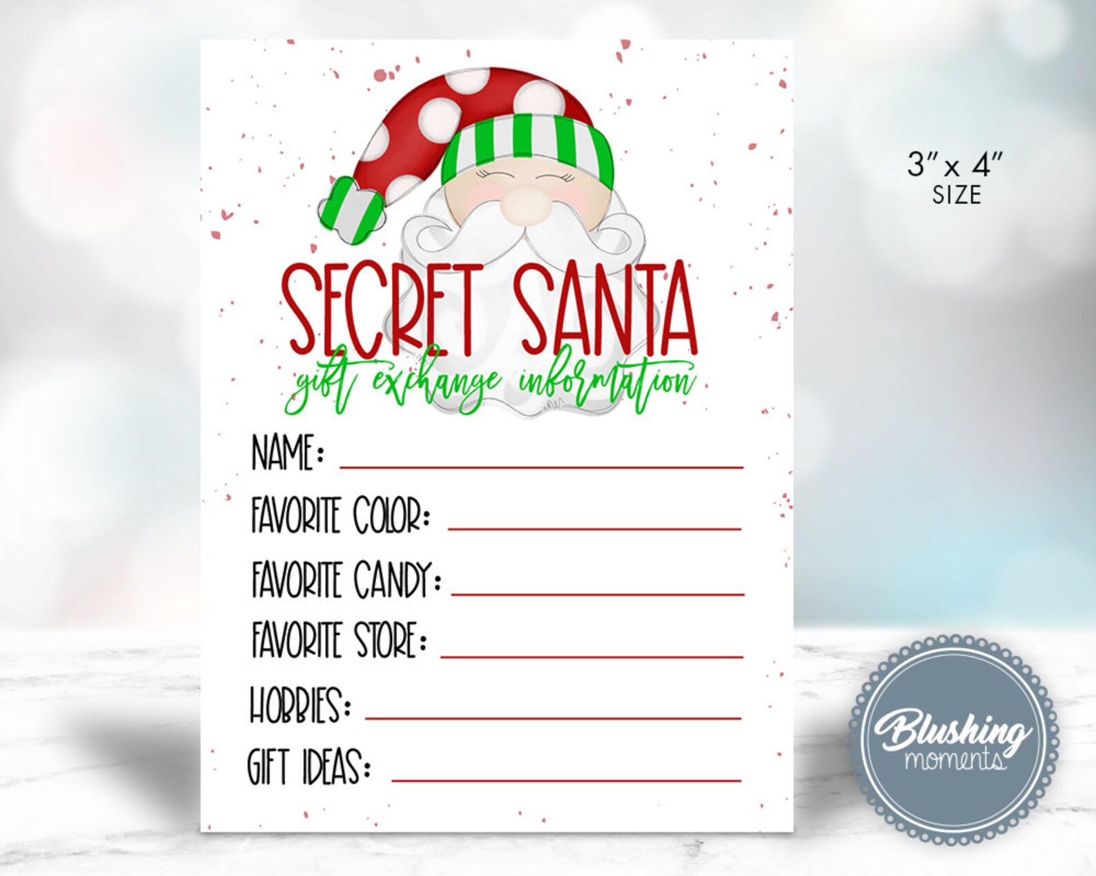 Secret Santa Gift Exchange Cards Printable Christmas Gift Wish Etsy Secret Santa Gift Exchange Cards Printable Christmas Gift Wish Etsy
