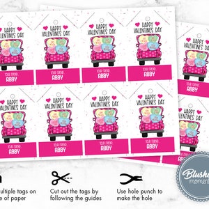 EDITABLE Valentine Favor Tags, Valentines Day Truck Party Gift Tag ...