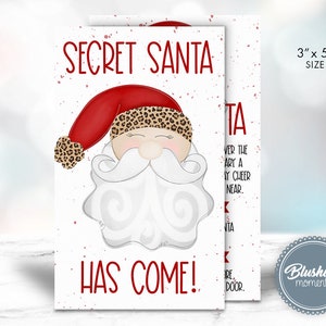 SECRET SANTA CHRISTMAS Game - Printable Secret Santa Activity for ...